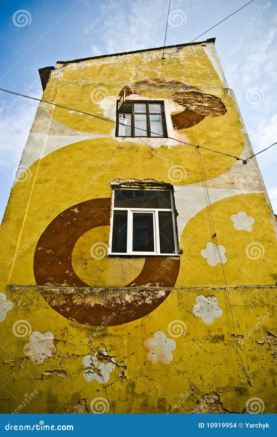 Colorful Building with a Modern Facade Pattern Stock Photo - Image of ...