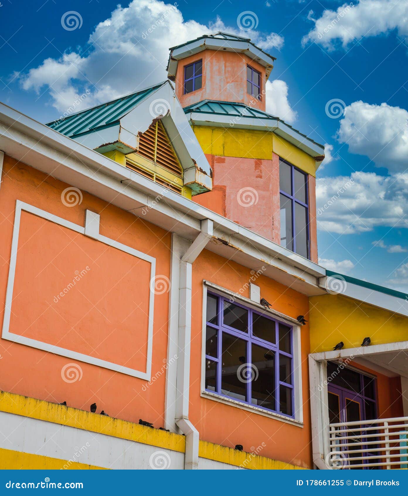 Colorful Building in Nassau Stock Image - Image of building, center ...