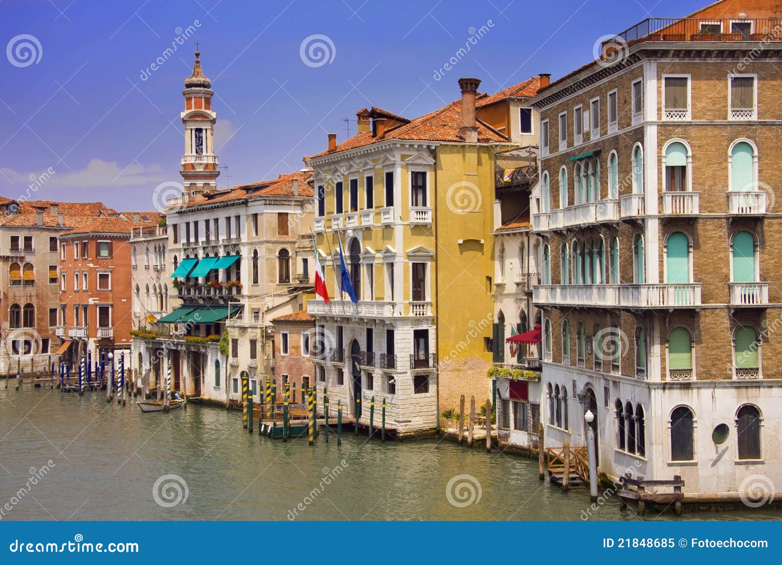 Colorful Buildings Along the Canal in Venice Stock Image - Image of ...