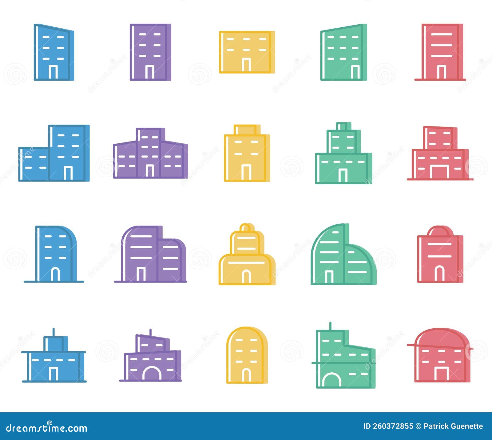 Colorful buildings, icon stock vector. Illustration of coloring - 260372855