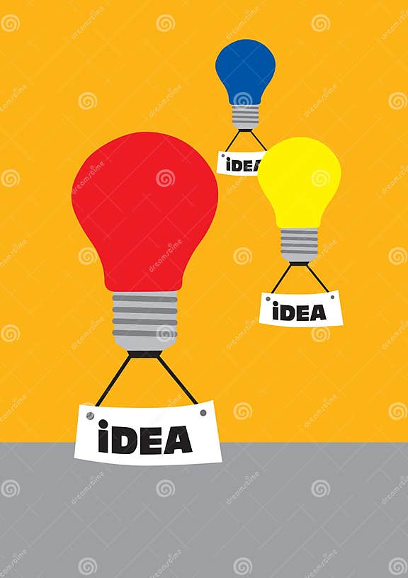 Colorful Bulbs with Idea Sticker Stock Vector - Illustration of ...