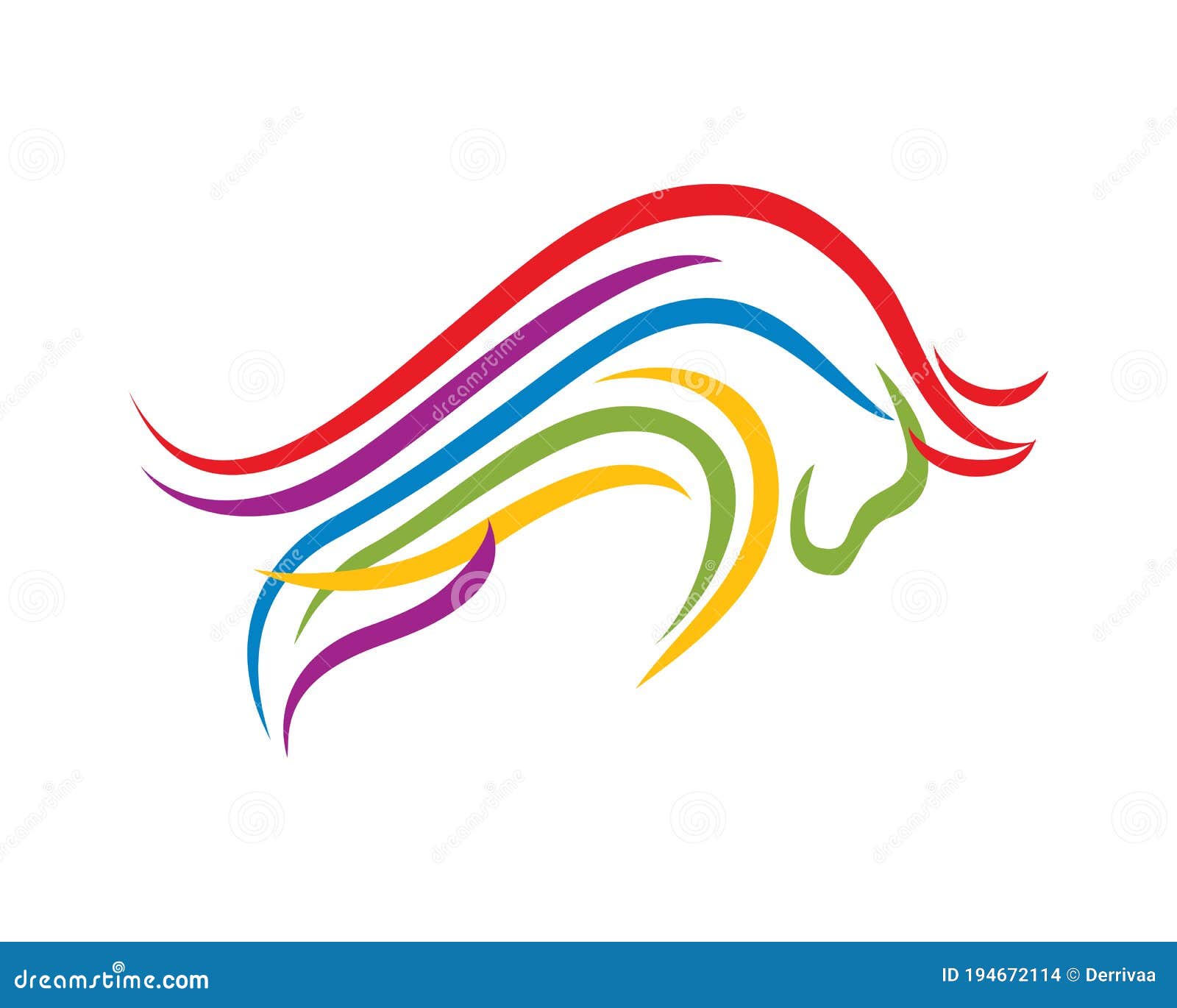 Colorful Bull Illustration with Silhouette Style Stock Vector ...