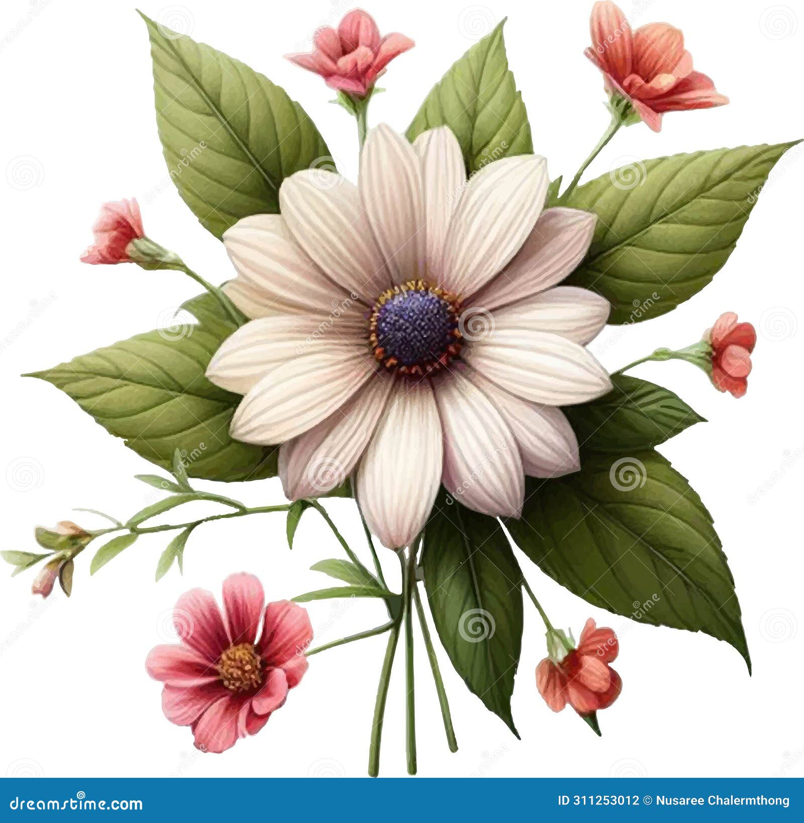 Colorful Bundle of Flowers Vector Illustration Stock Vector ...