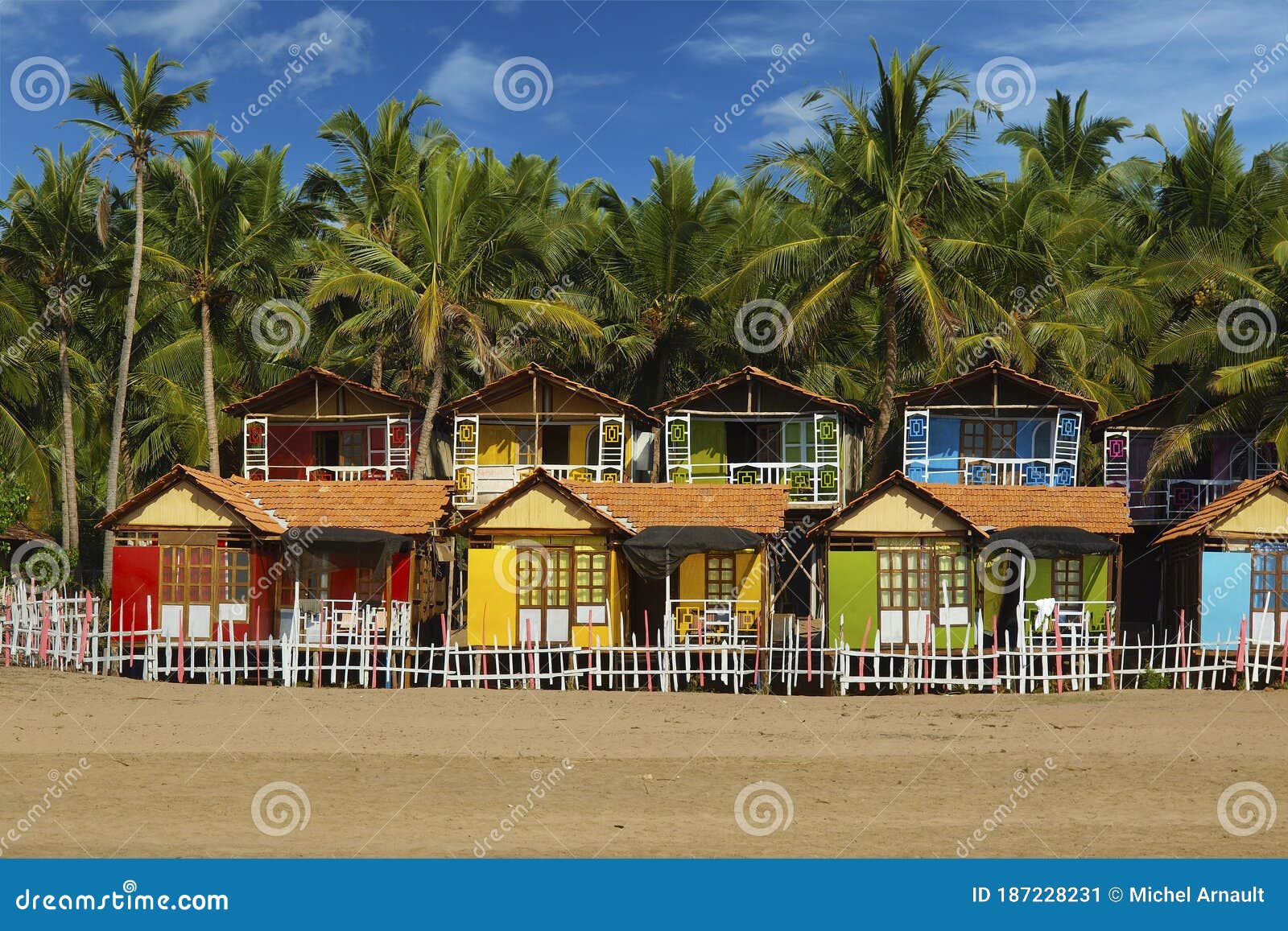 Colorful Bungalow on the Beach of Goa -india Stock Image - Image of ...