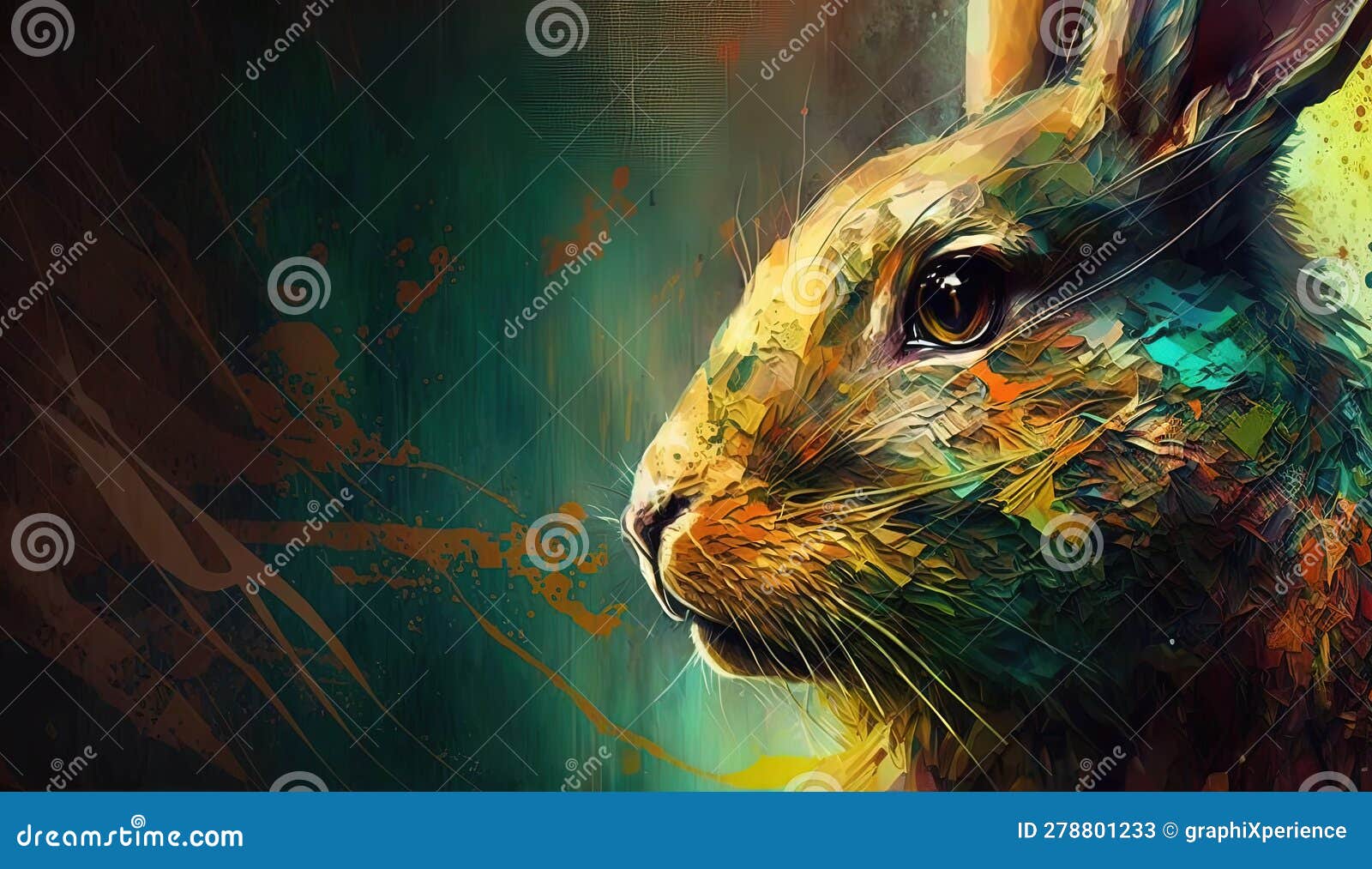 Colorful Bunny Wonderland Illustration Stock Illustration ...