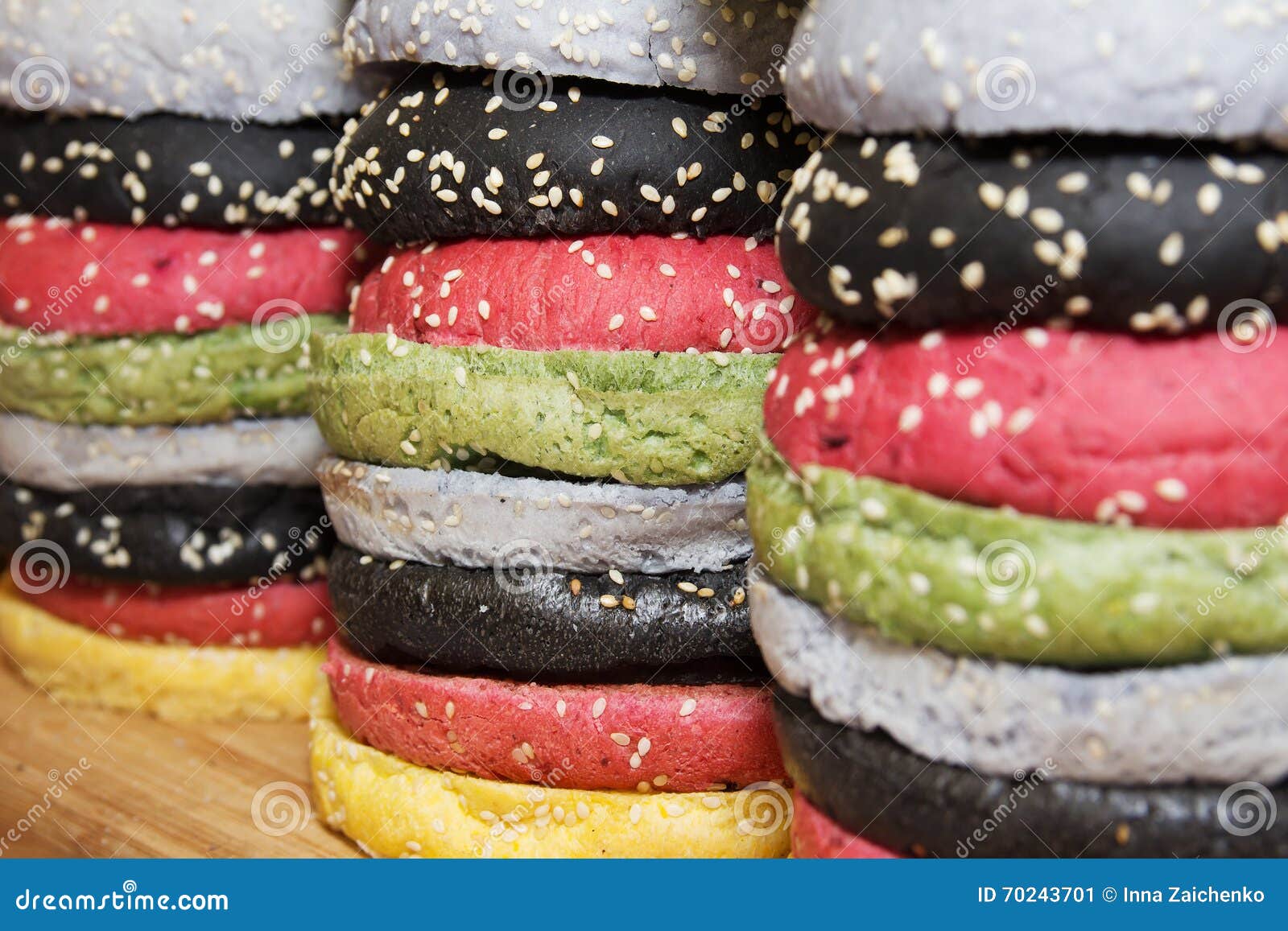 Colorful buns burger stock image. Image of cafe, grain - 70243701