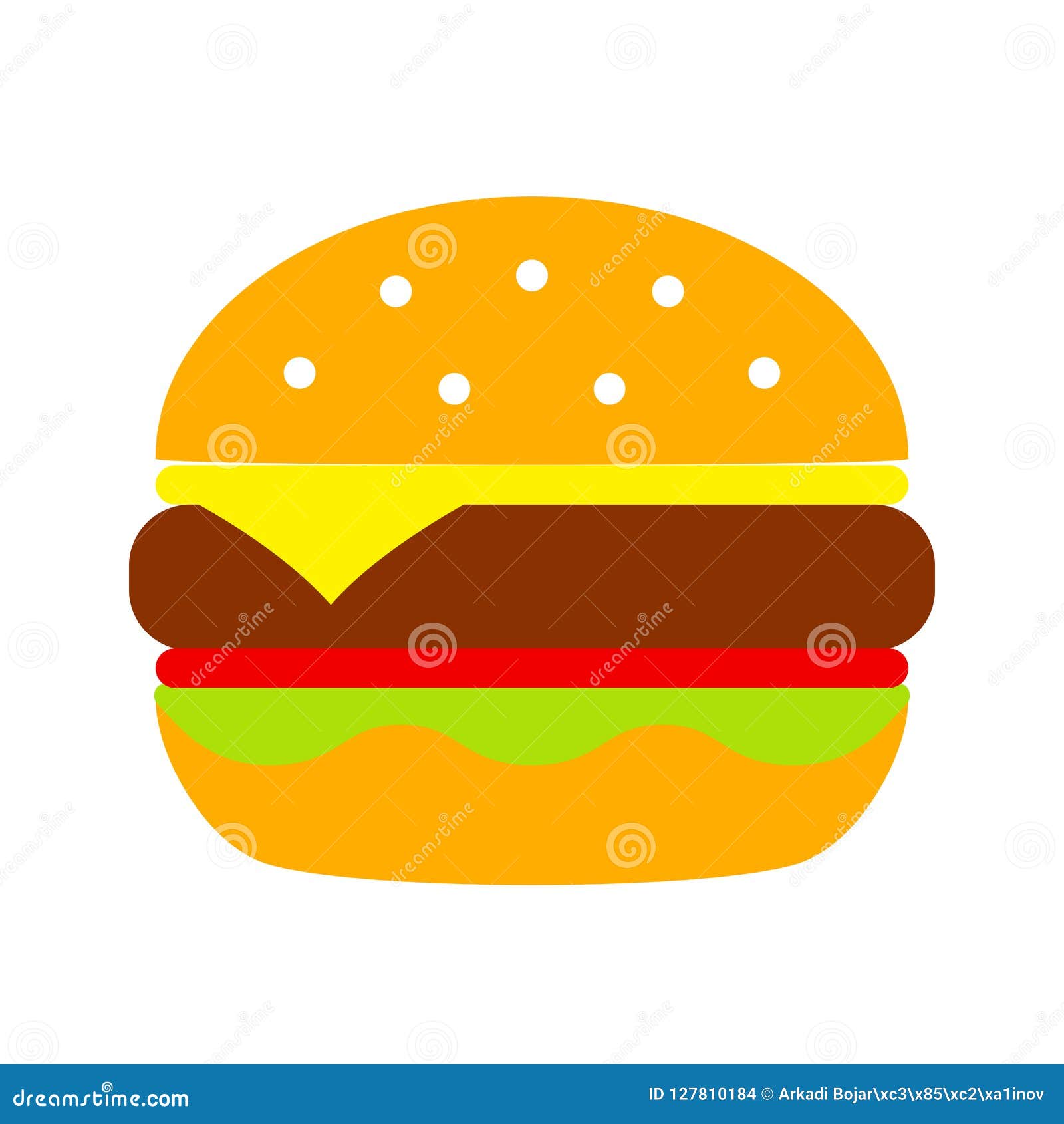 Burger vector icon stock vector. Illustration of flat - 127810184