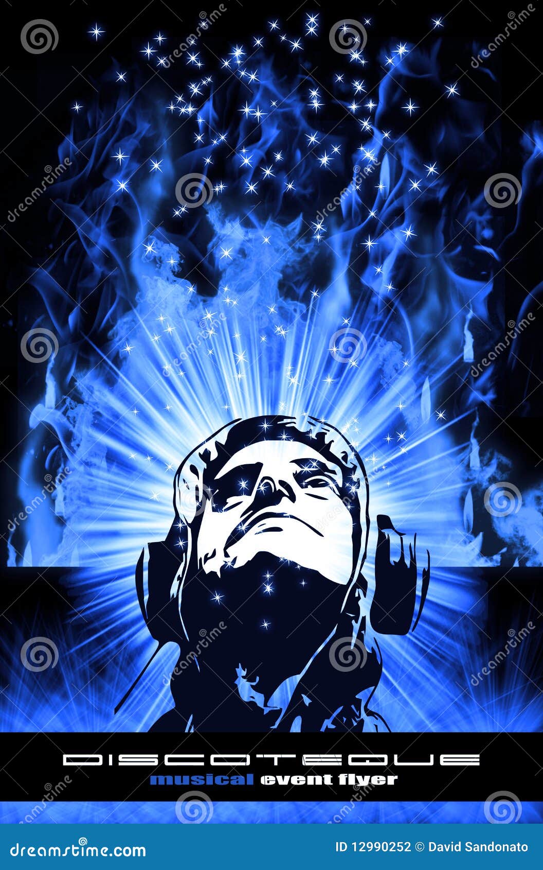 Colorful Burning Dj Background Stock Illustration - Illustration of ...