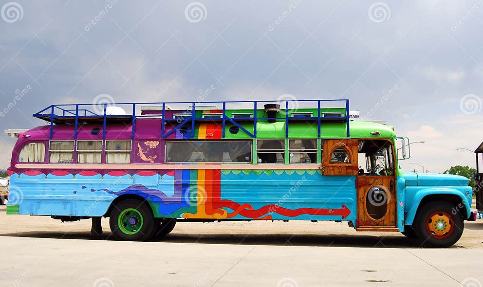 Colorful Bus stock photo. Image of camper, funky, colorful - 5579814