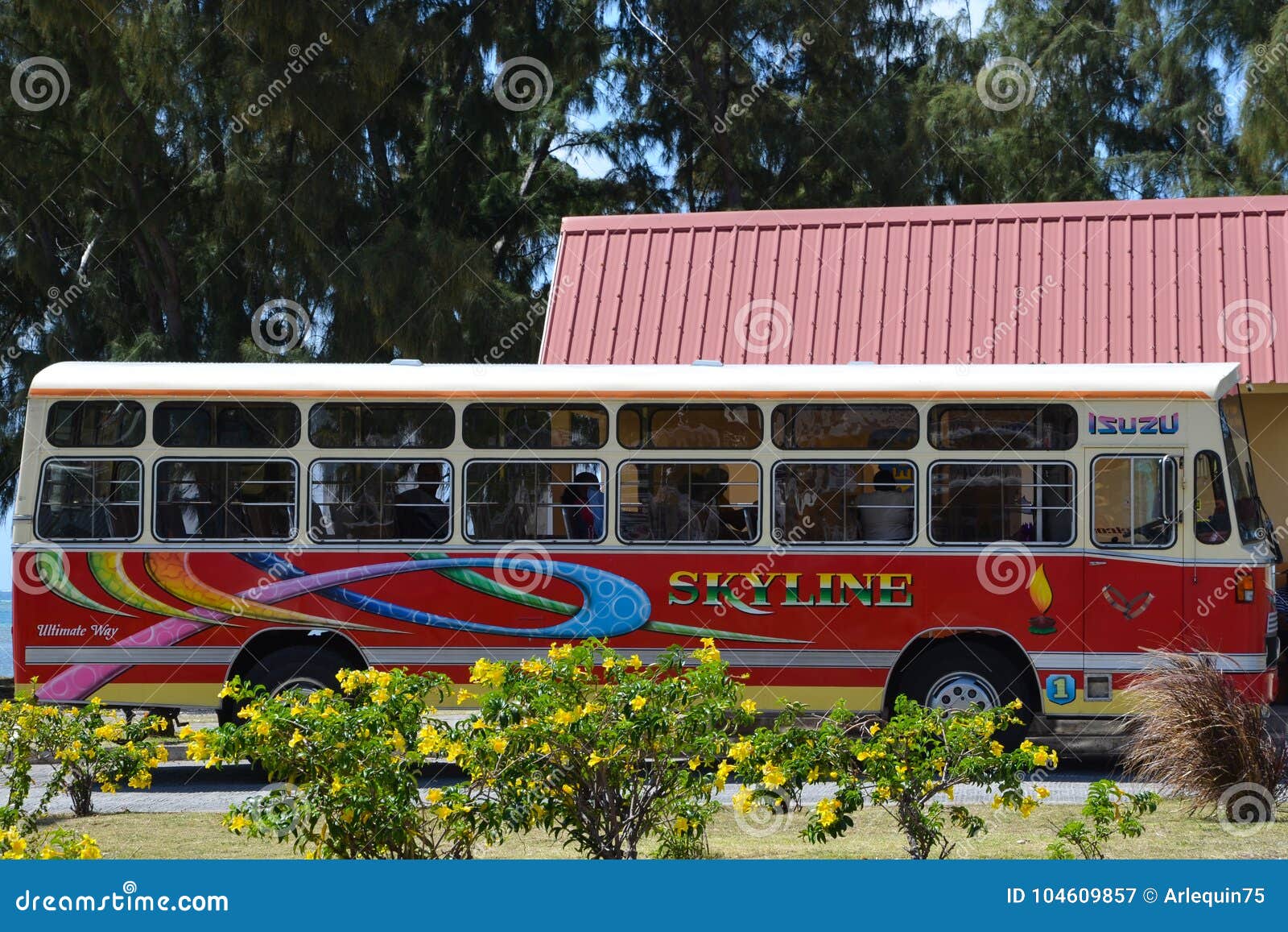 Colorful Bus in Rodrigues, Mauritius Editorial Photography - Image of ...