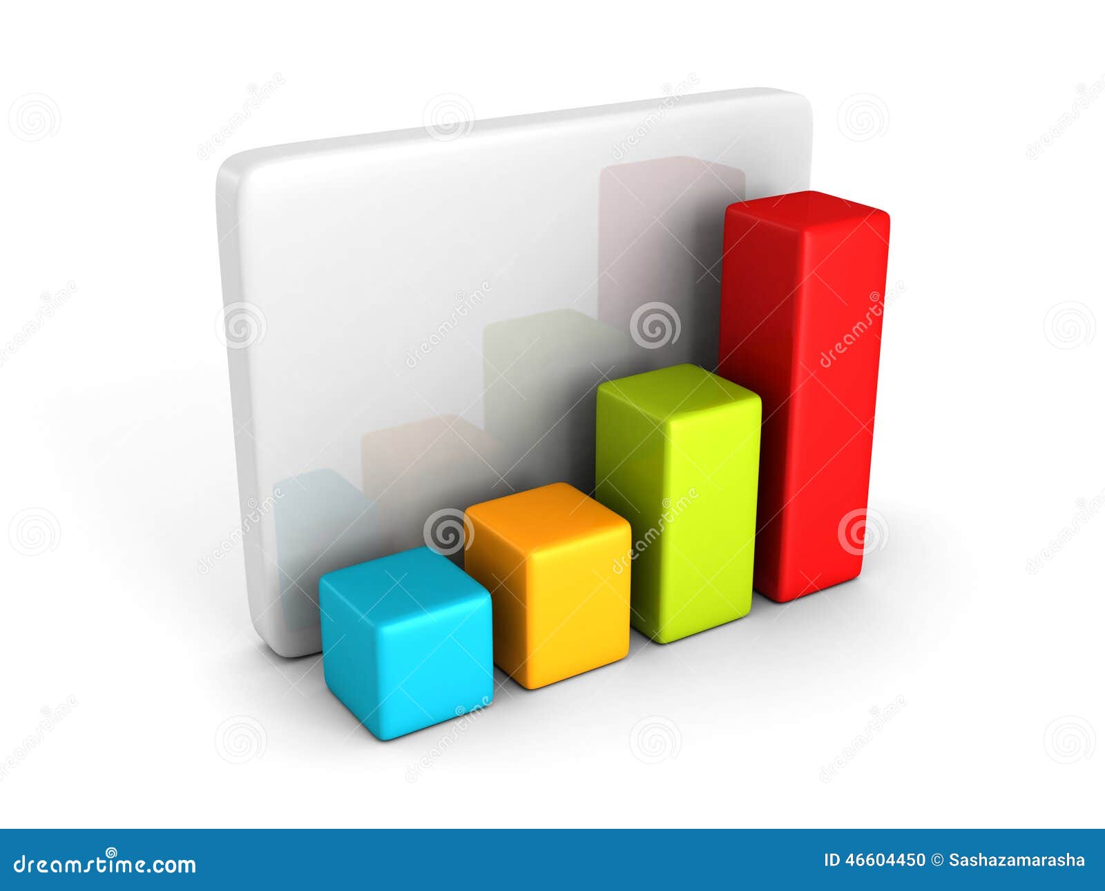 Colorful Business Bar Chart Graph Diagram on White Stock Photo - Image ...