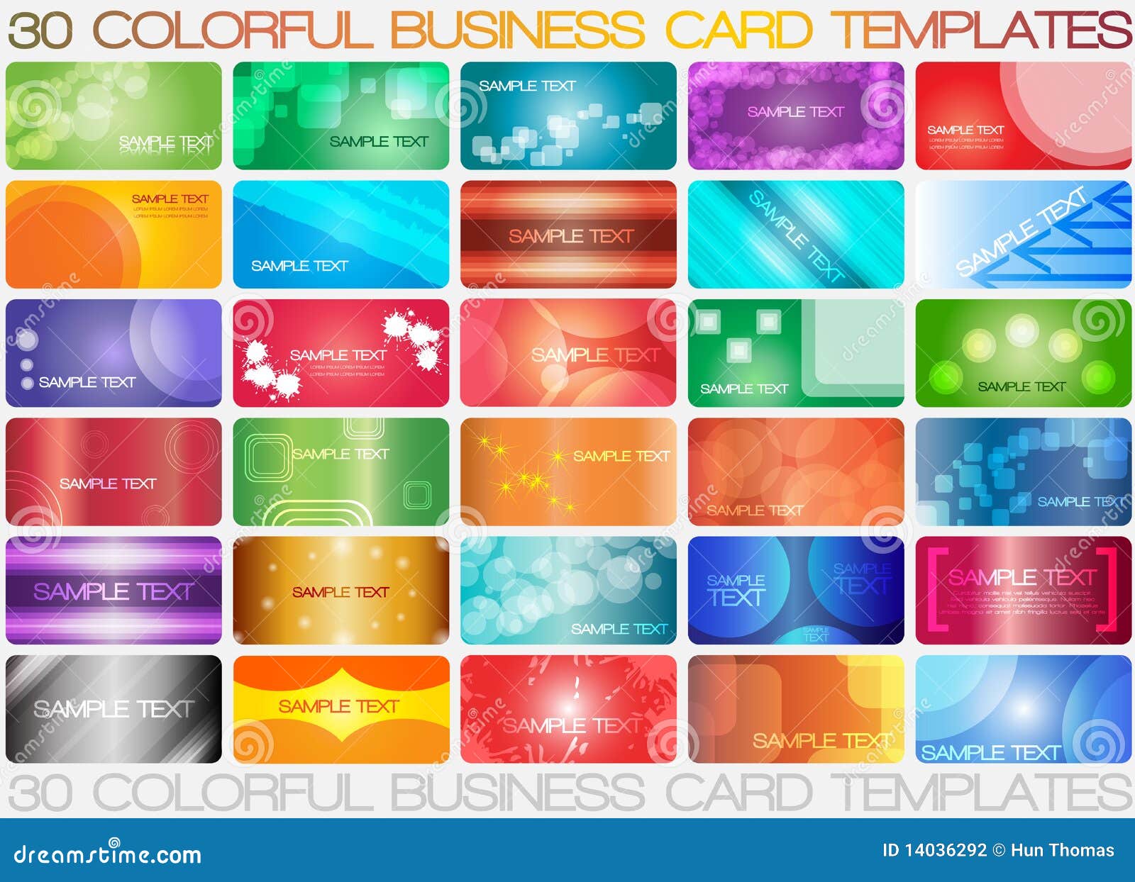 Colorful business cards stock vector. Illustration of layout - 14036292