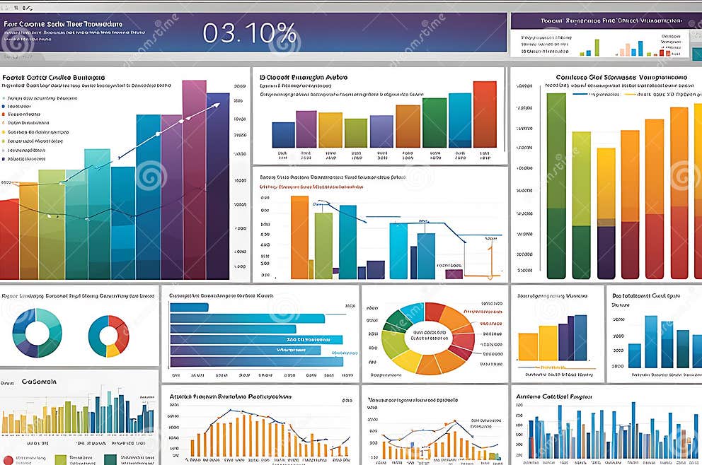 Colorful Business Graph: Multi-Tiered Bar Chart and Scatter Plot ...