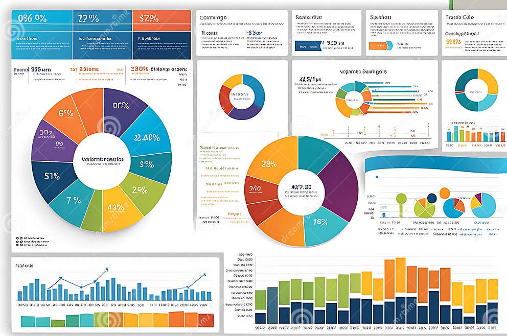 Colorful Business Graph: Multi-Tiered Bar Chart and Scatter Plot ...