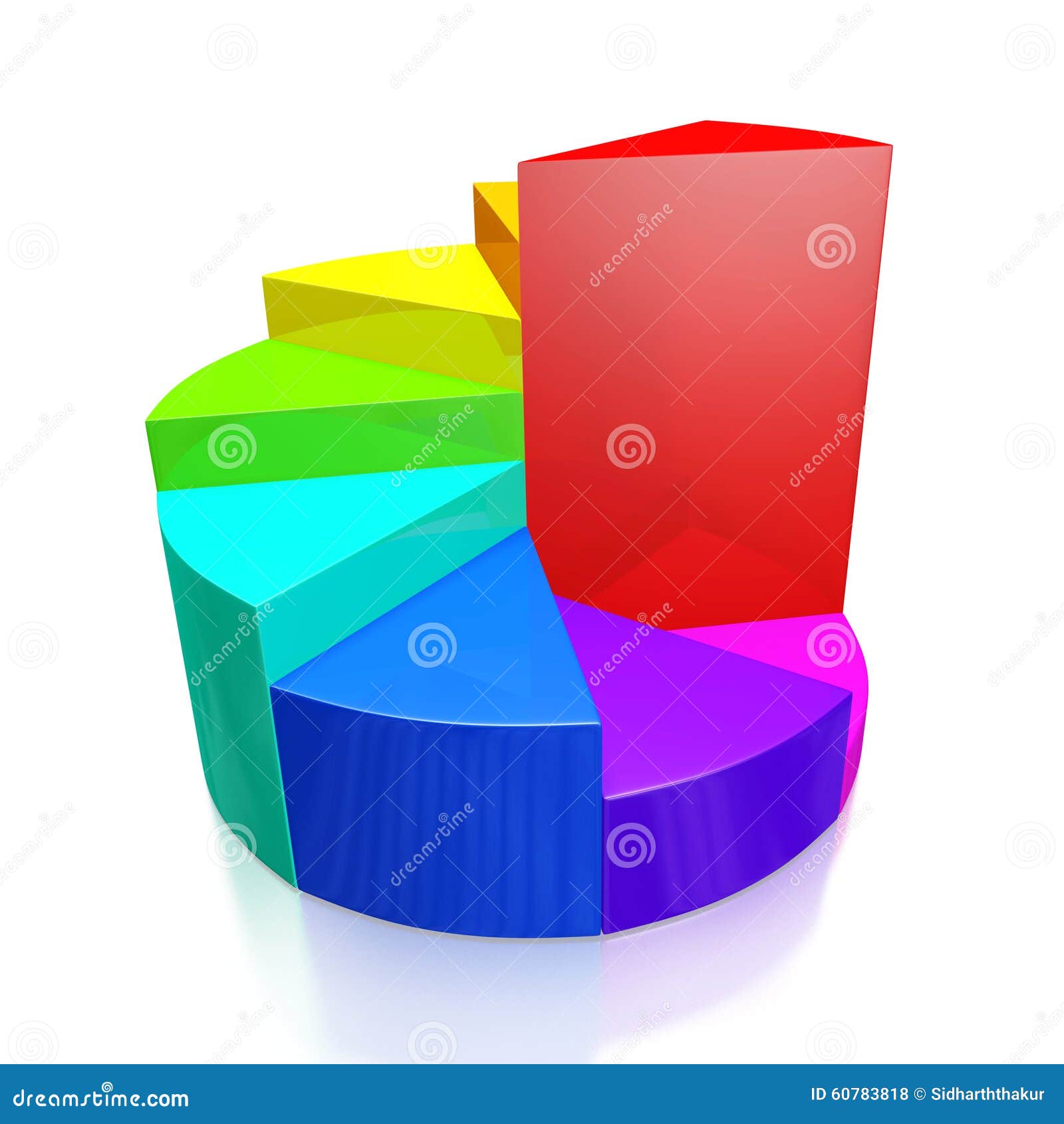 Colorful Business Growth Pie Chart Stock Illustration - Illustration of ...