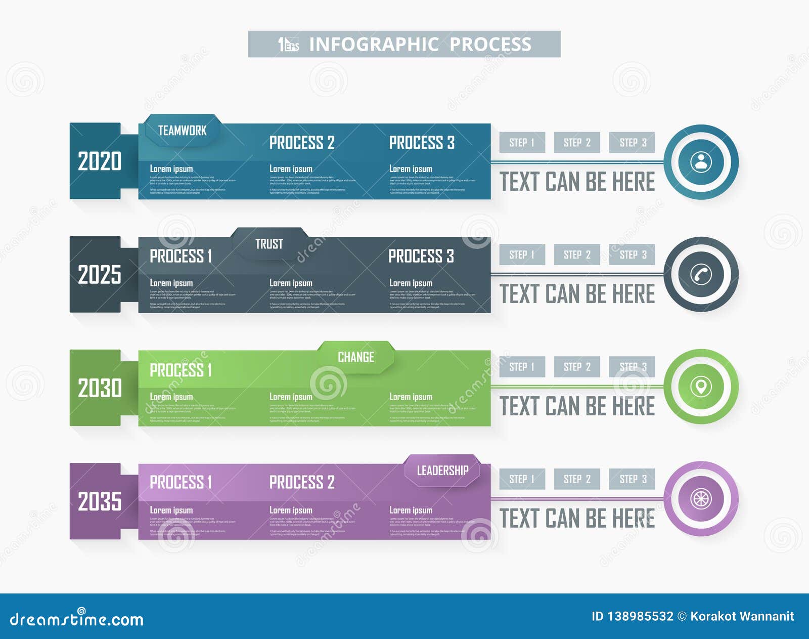 Colorful Business Infographic Process Background Stock Vector ...