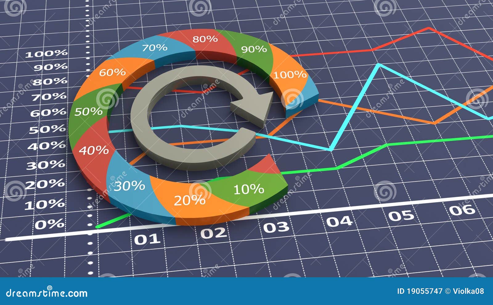 Colorful Business Infographic Process Background Vector Illustration ...