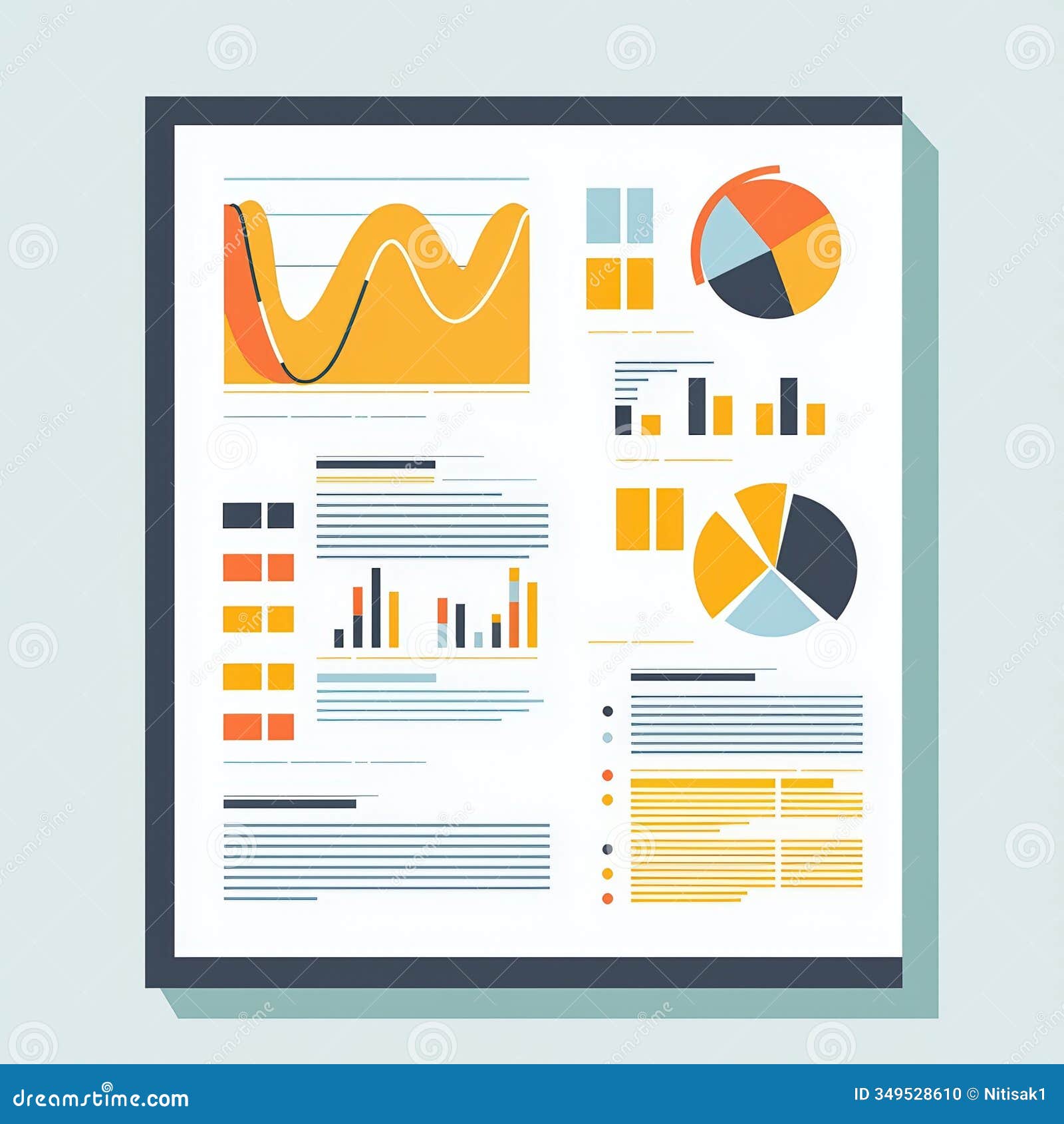 Colorful Business Report Infographic Stock Illustration - Illustration ...
