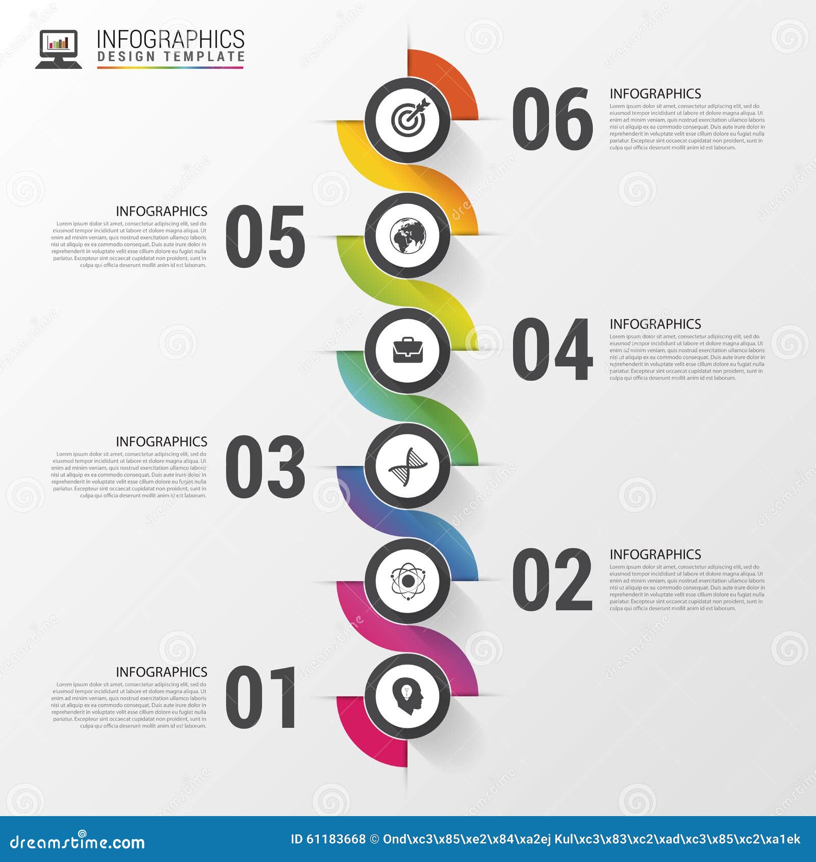 Colorful Business Timeline Infographic Template. Vector Illustration ...