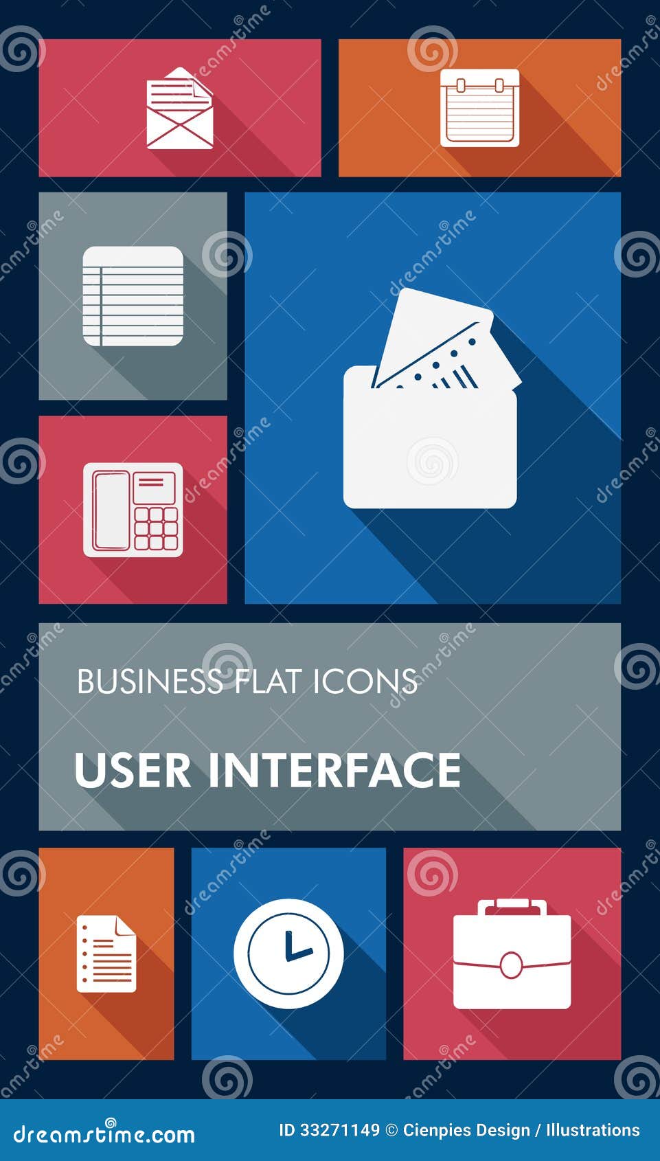 Colorful Business UI Apps User Interface Flat Icon Stock Vector ...