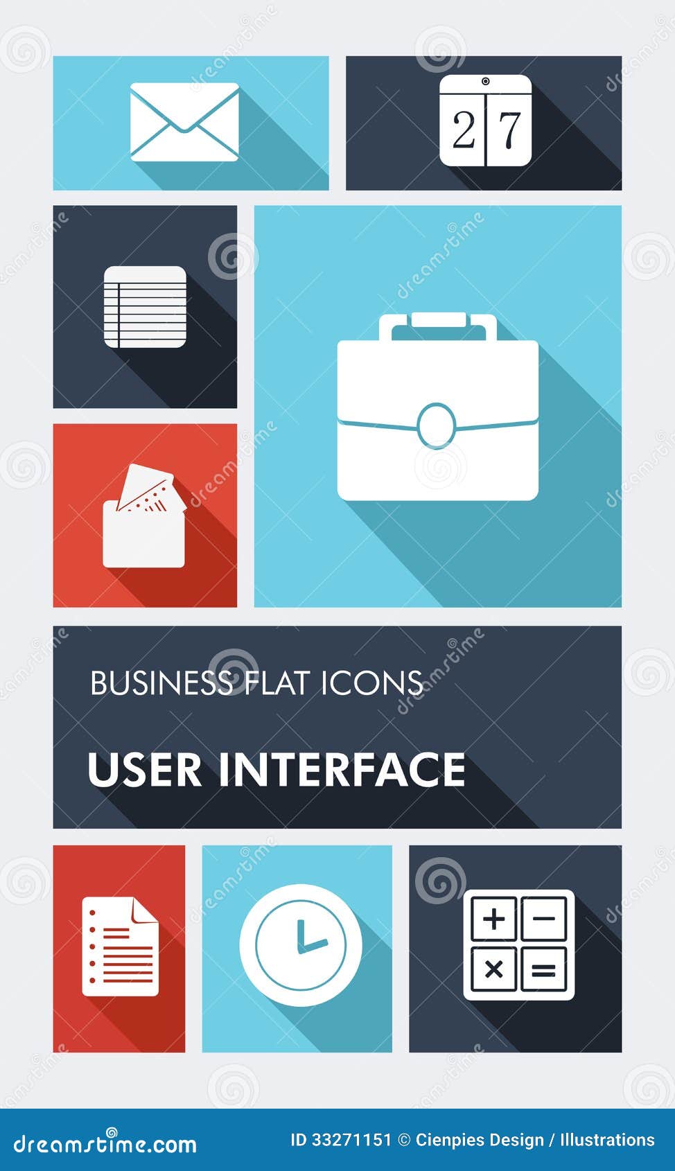 Colorful Business UI Apps User Interface Flat Icon Stock Vector ...