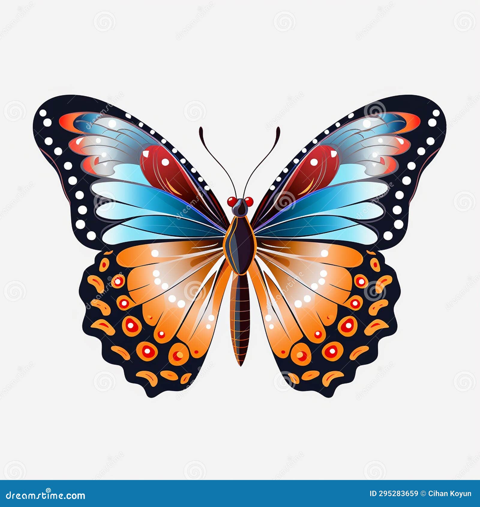 Colorful Butterflies Artful Flutter Stock Illustration - Illustration ...
