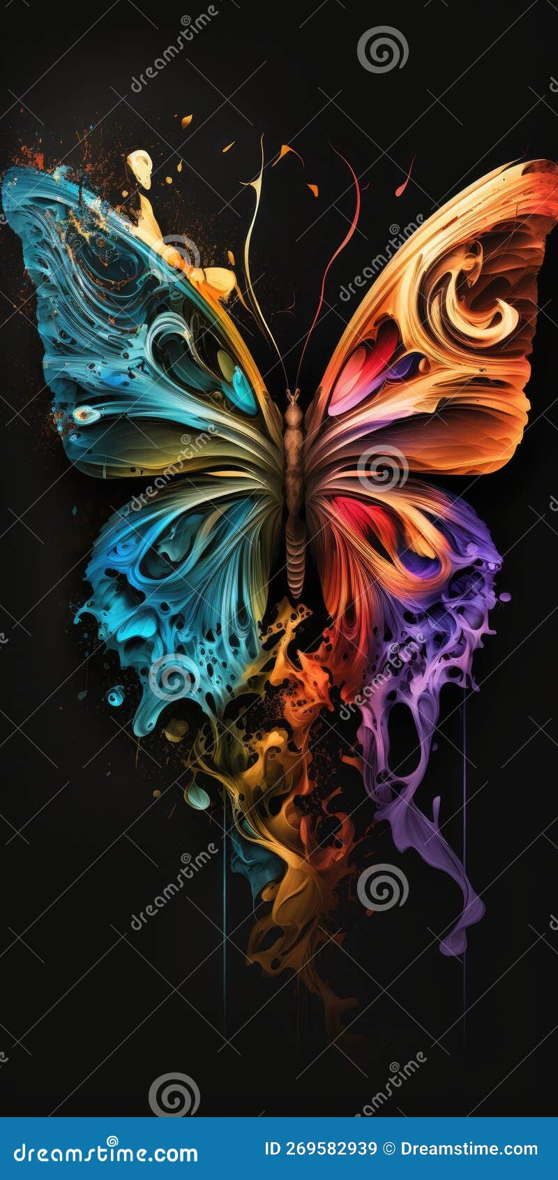 Colorful Butterfly Abstract Art Illustration Design Art. Stock ...