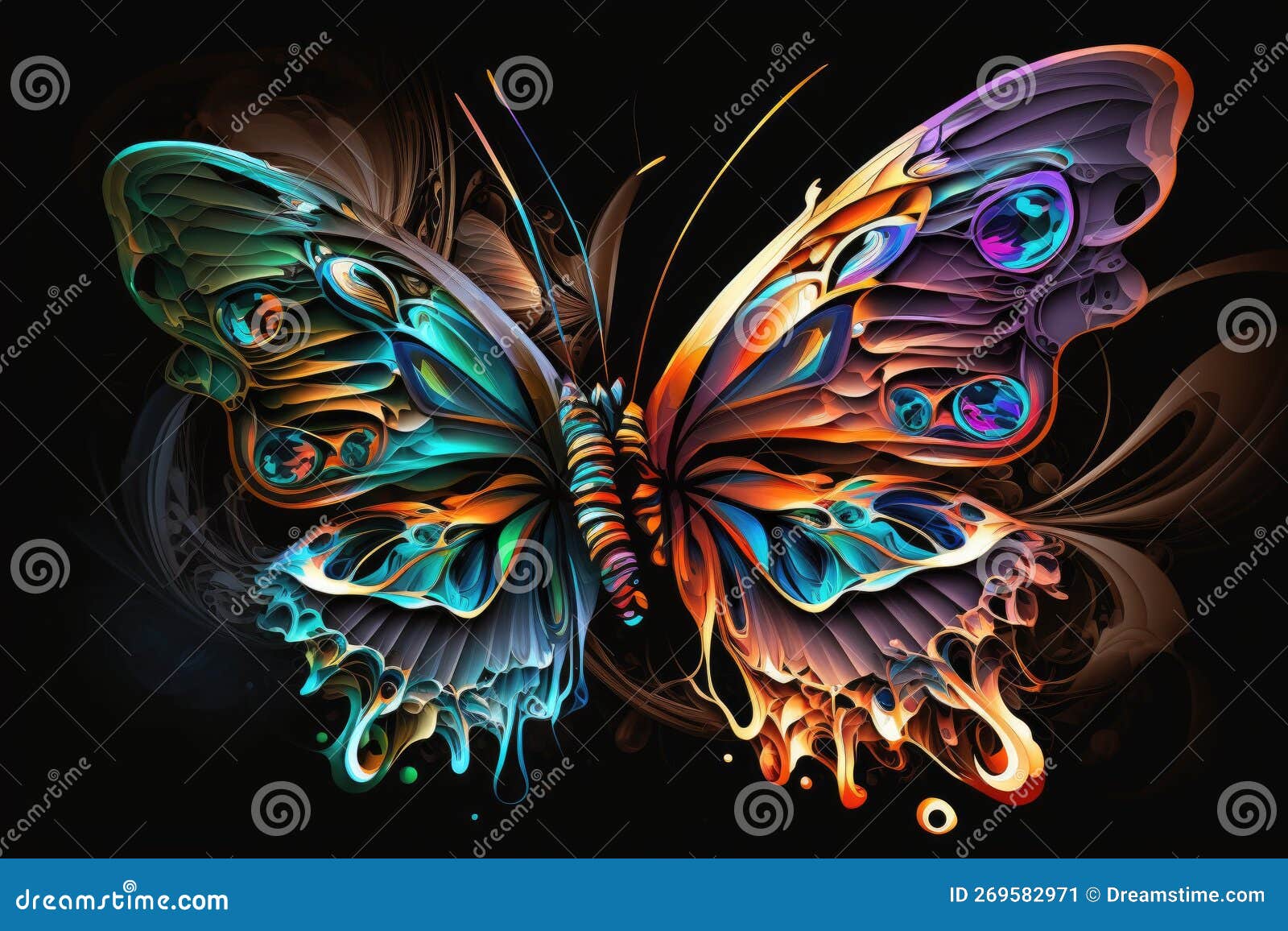 Colorful Butterfly Abstract Art Illustration Design Art. Stock ...