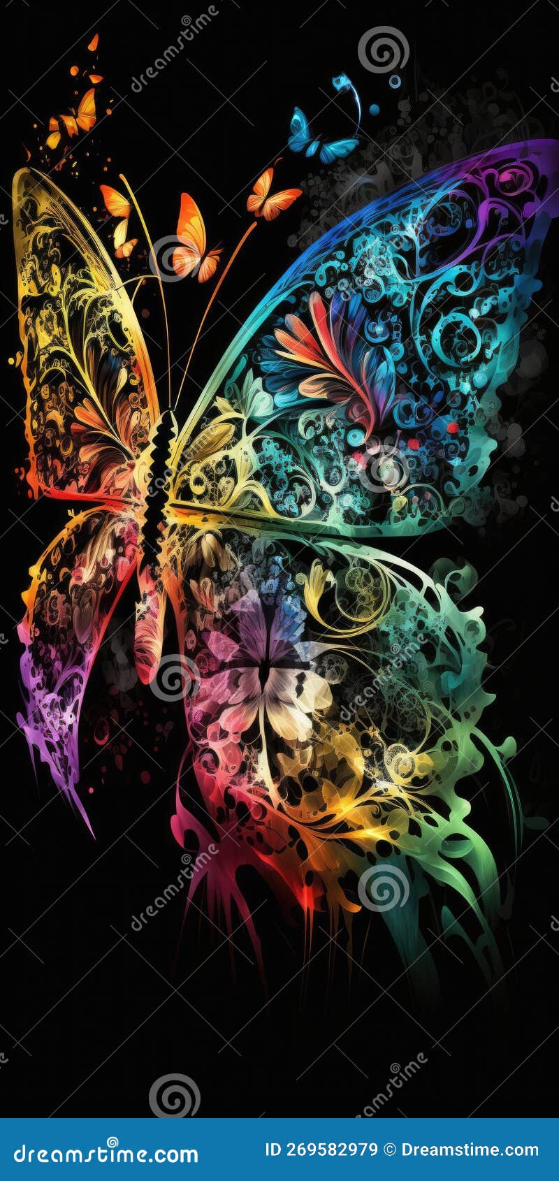 Colorful Butterfly Abstract Art Illustration Design Art. Stock ...