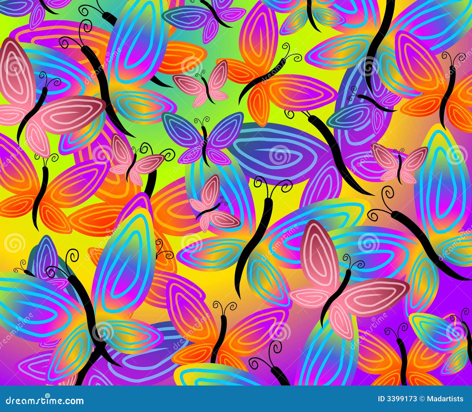 Colorful Butterfly Background Stock Illustration - Illustration of ...