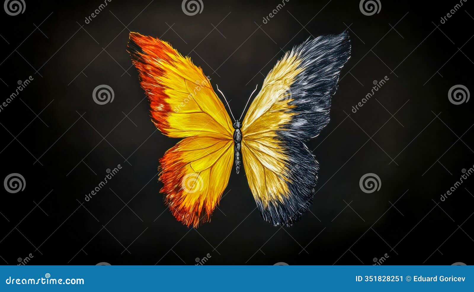Butterfly Transforming into Eagle on Dark Background Symbolizing Change ...