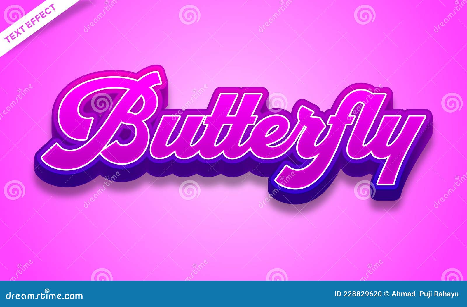 Colorful Butterfly Text Effect Design Stock Vector - Illustration of ...