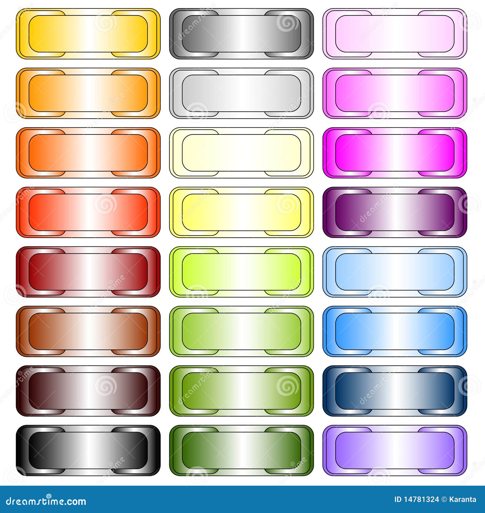 Colorful Button or Label Collection Stock Illustration - Illustration ...