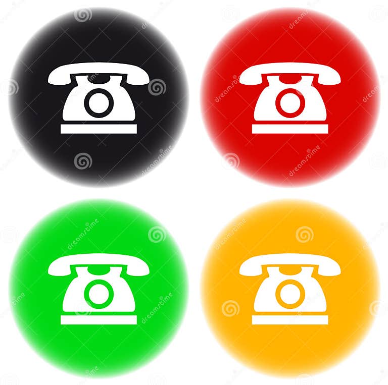 Colorful button with phone stock vector. Illustration of conversation ...