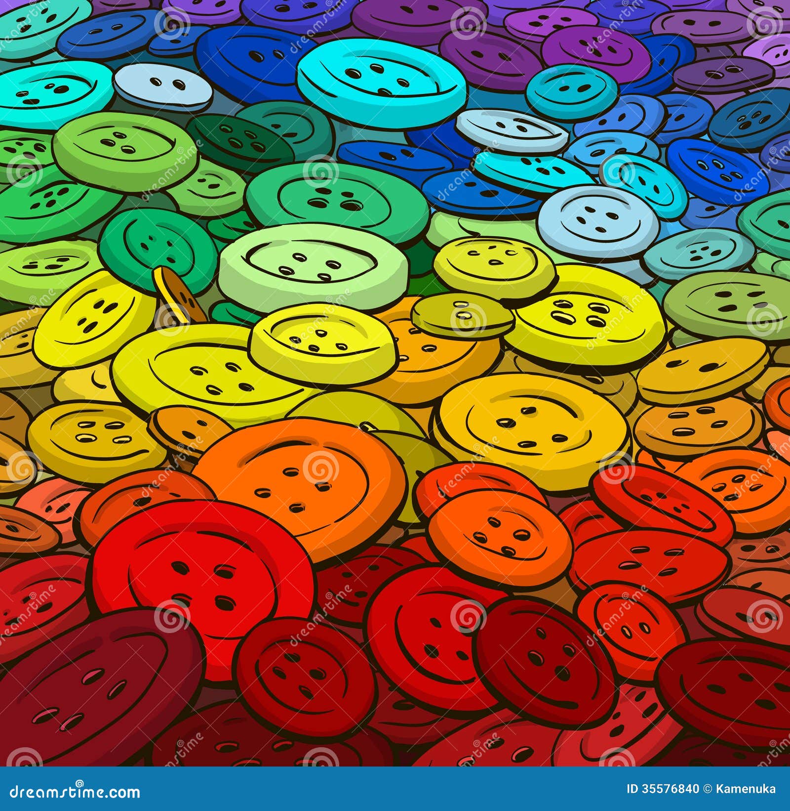 Colorful Buttons Background. Cartoon Style. Stock Vector - Illustration ...