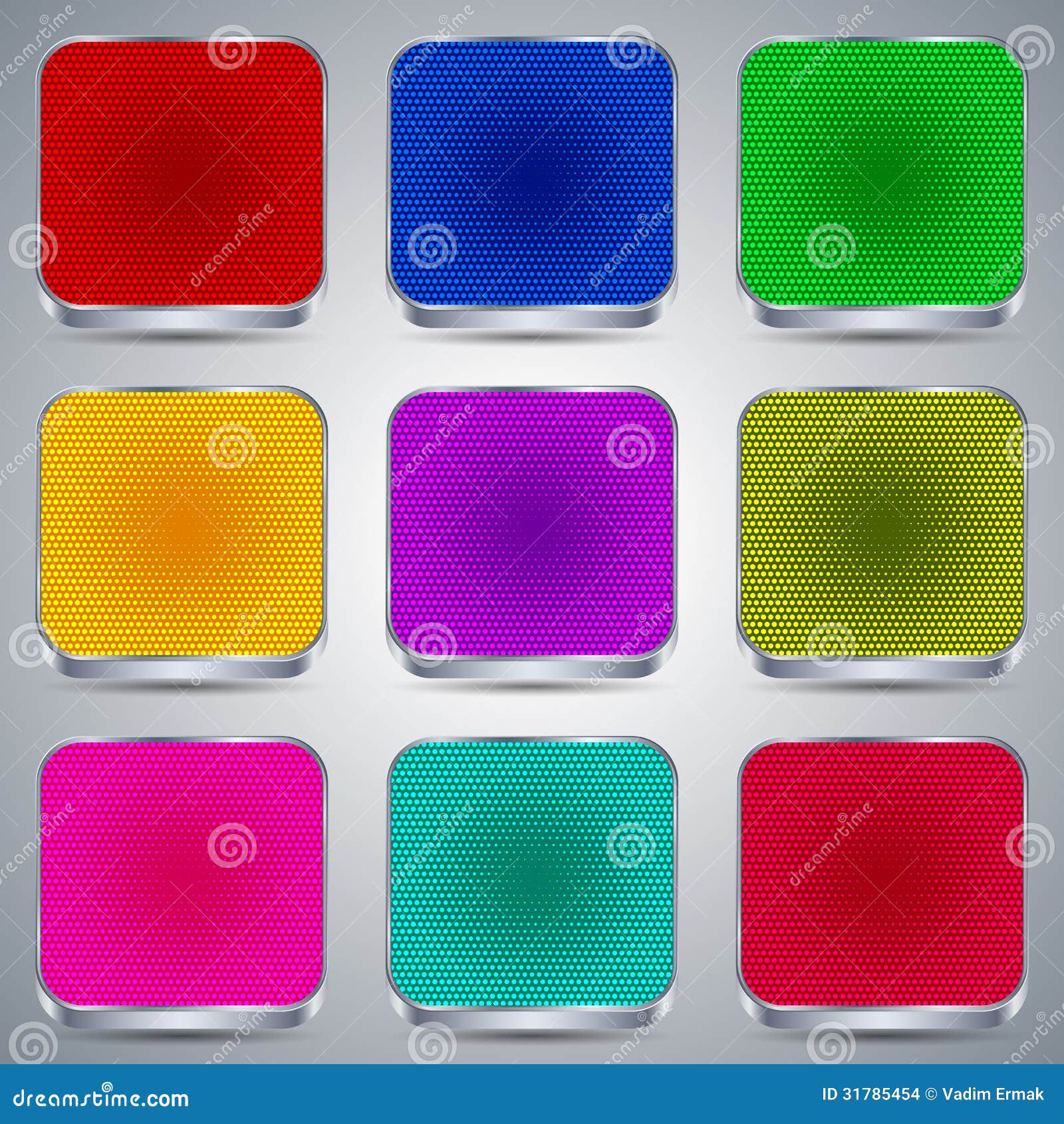 Colorful buttons set stock vector. Illustration of dotted - 31785454