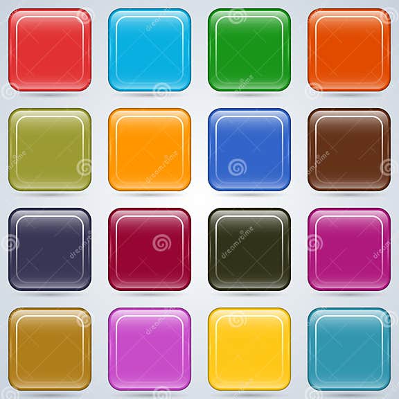 Colorful Buttons Vector Set Stock Vector - Illustration of cyan, arts ...