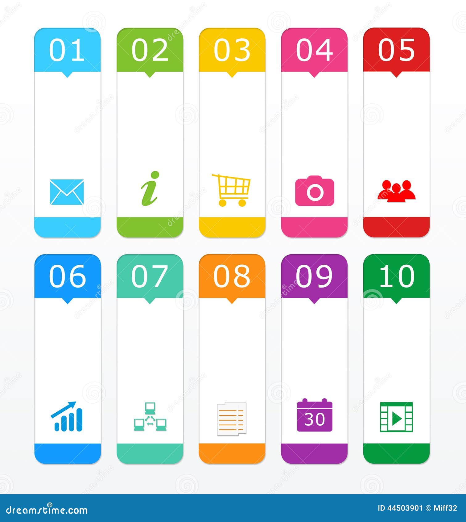 Colorful Buttons for Web Page Menu Stock Illustration - Illustration of ...