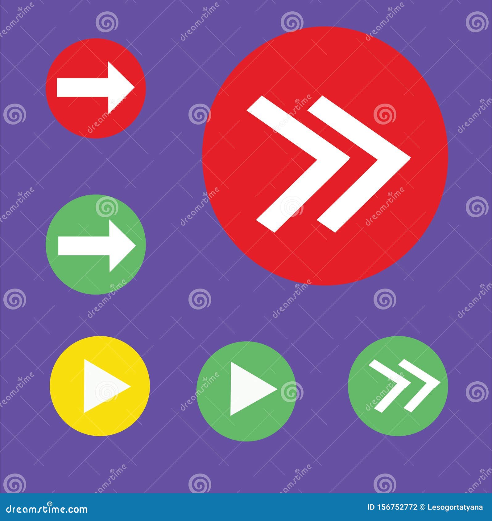 Colorful Buttons for Web Vector Stock Vector - Illustration of pause ...