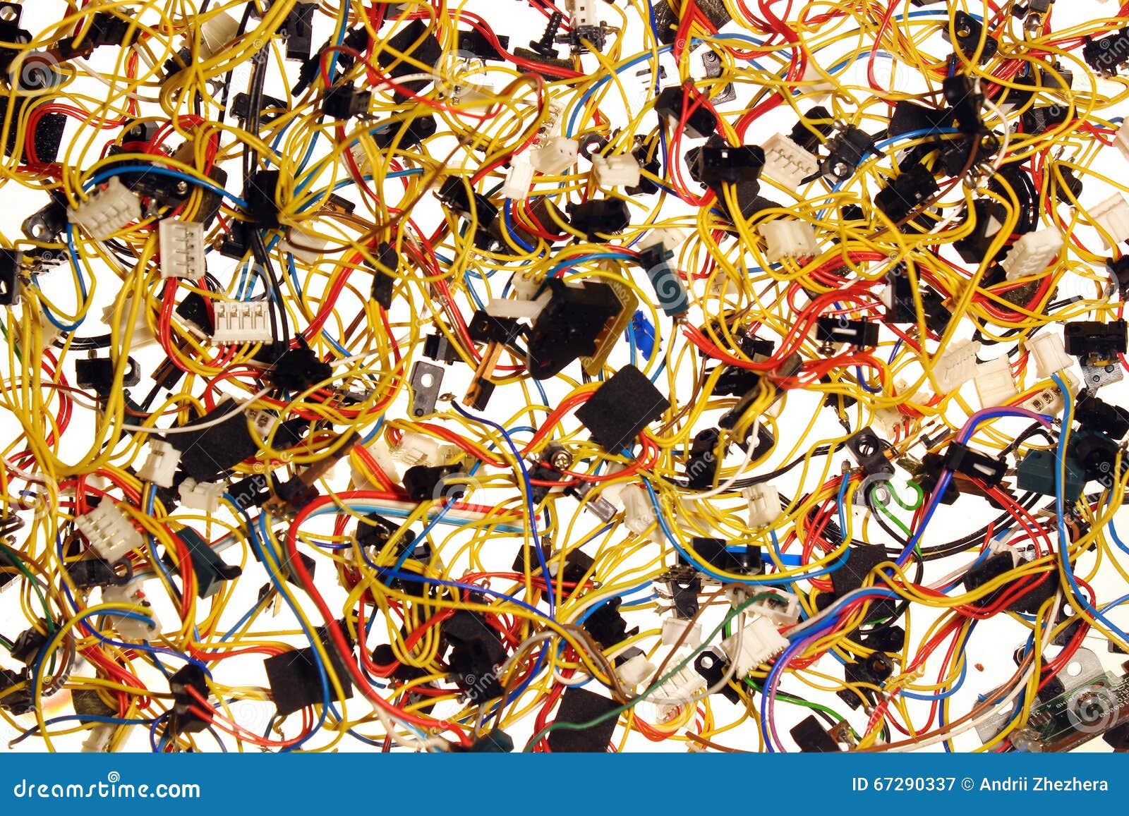 Colorful Cables Wires and Connectors of Computer and Electronic Stock ...