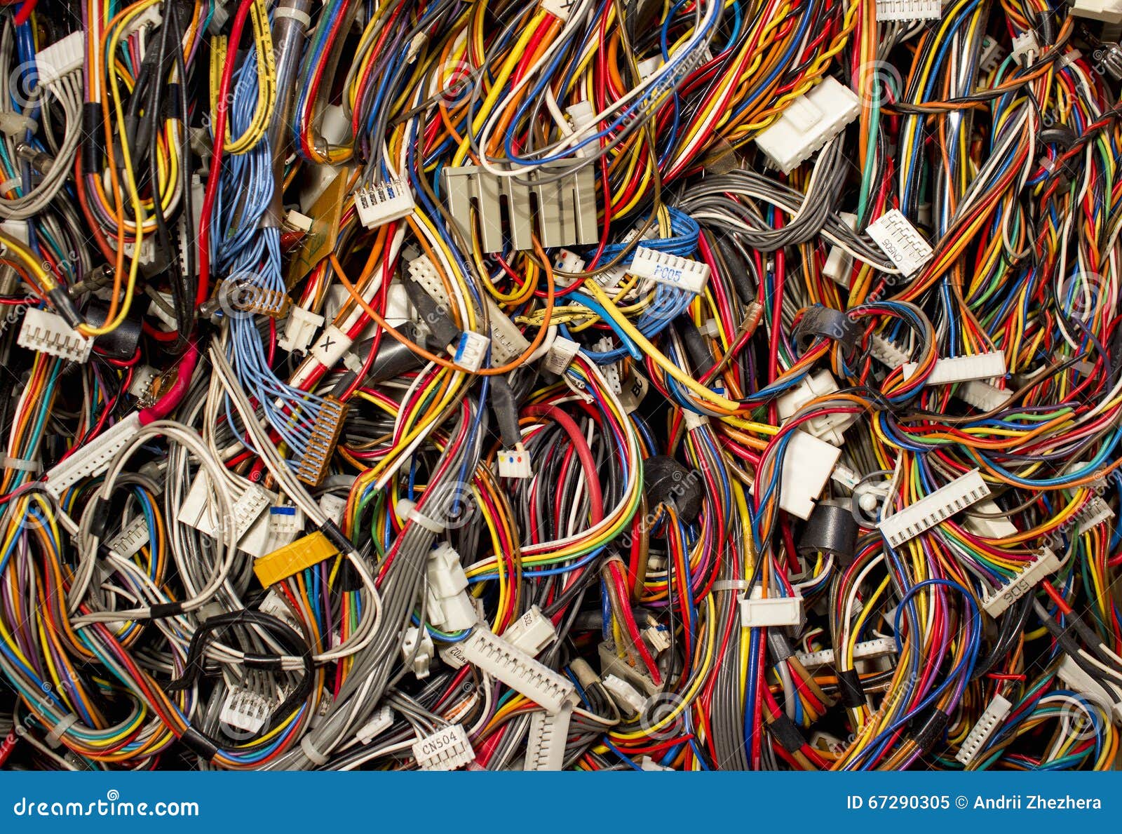 Colorful Cables Wires and Connectors of Computer and Internet Ne Stock ...