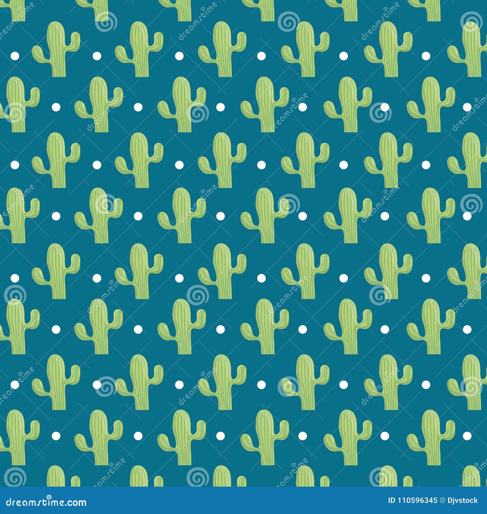 Colorful Cactus Seamless Pattern Stock Vector - Illustration of design ...