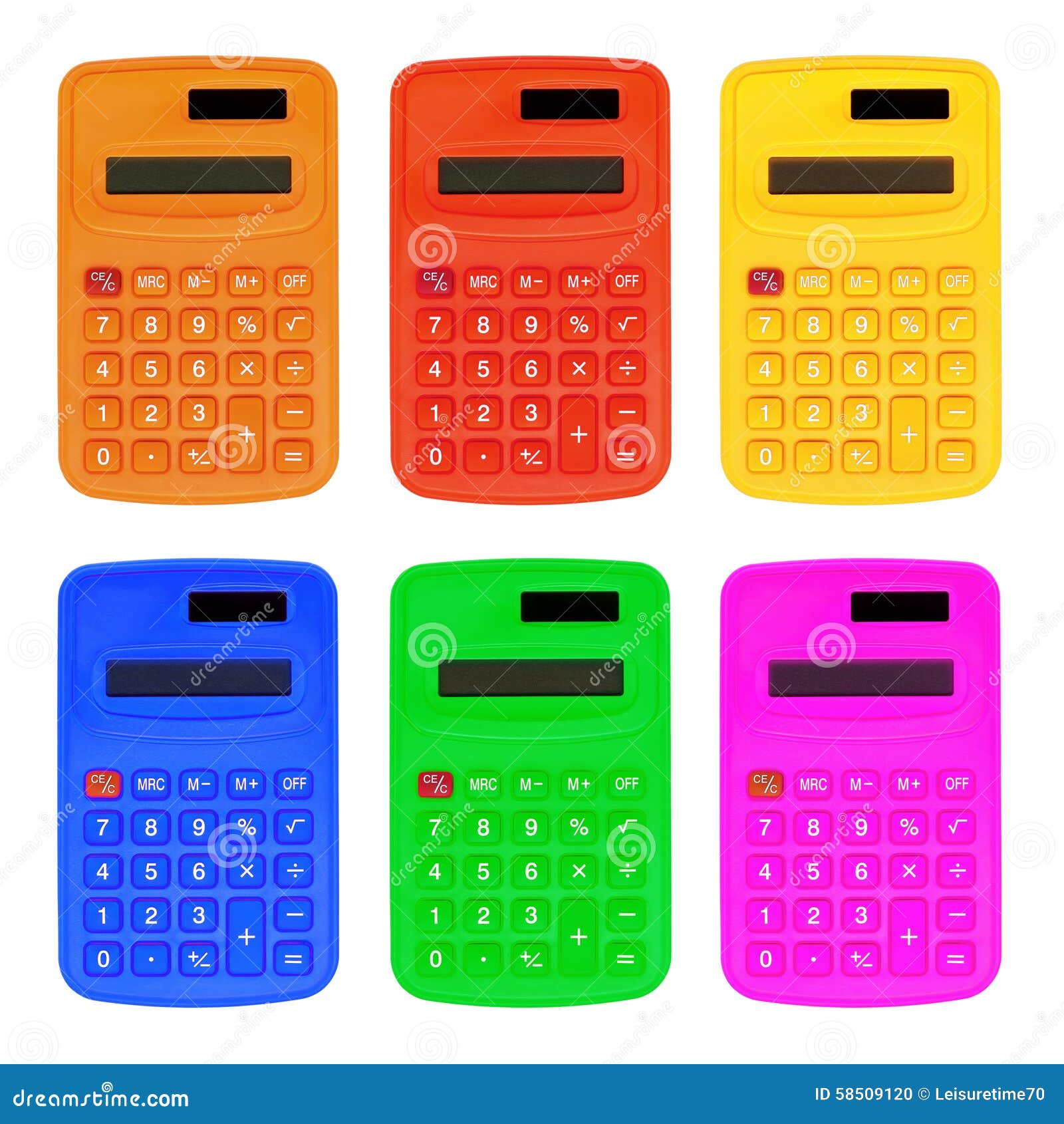 Colorful Calculation on White Stock Photo - Image of calculator ...