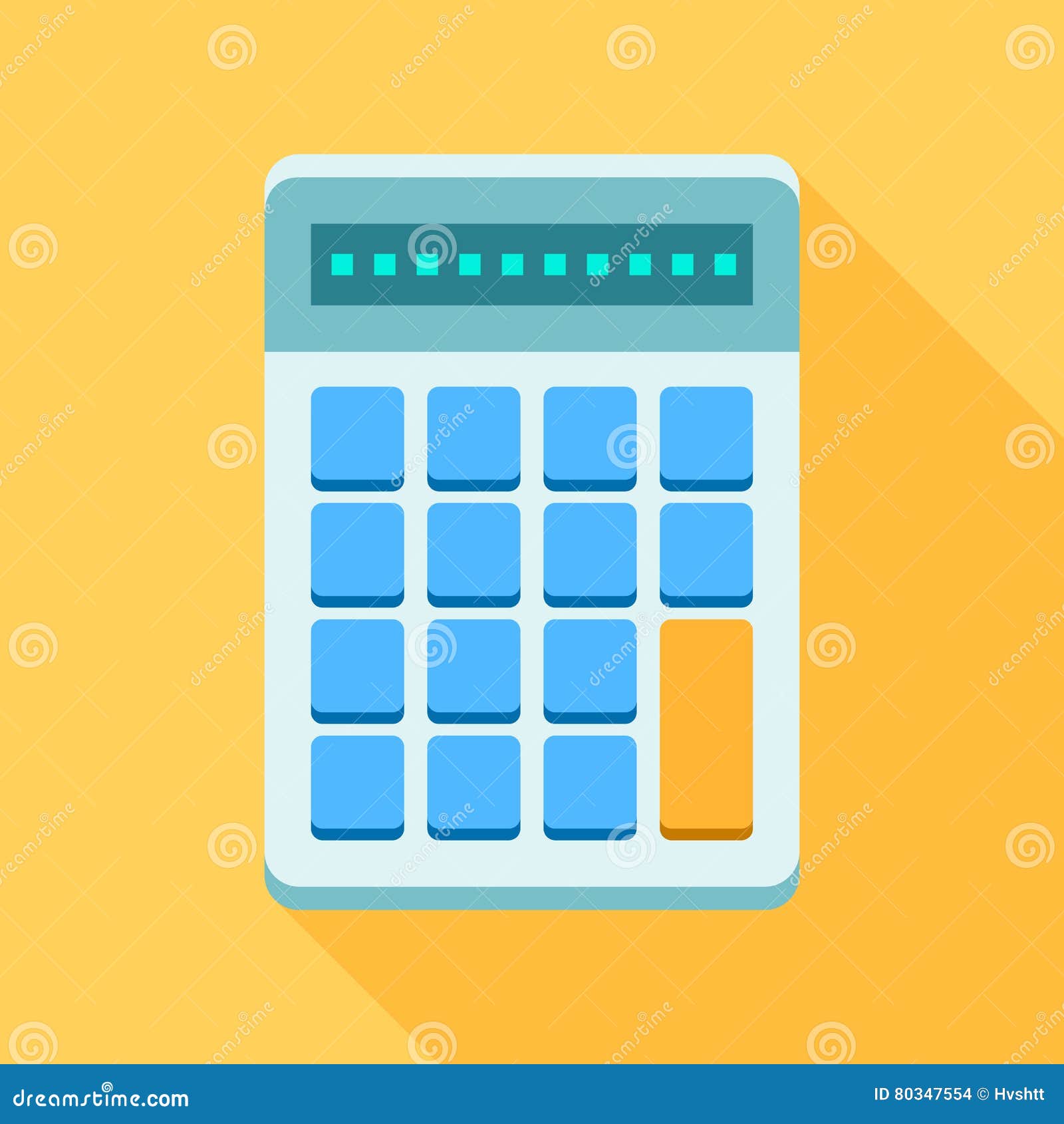 Colorful Calculator Icon in Modern Flat Style with Long Shadow. Vector ...