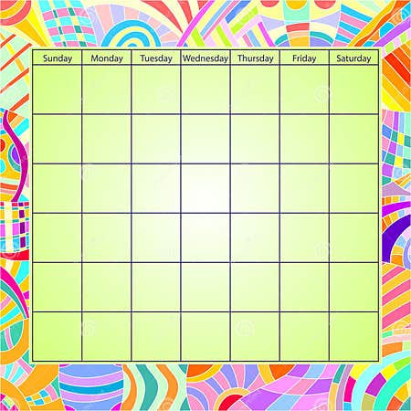 Colorful Calendar Template stock illustration. Illustration of orange ...