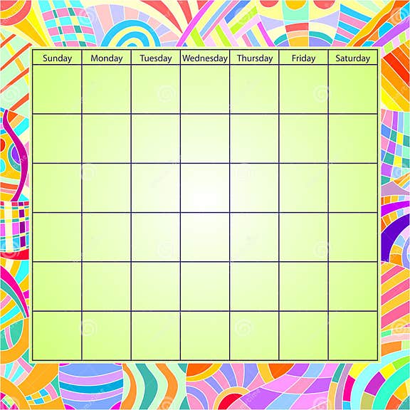 Colorful Calendar Template stock illustration. Illustration of orange ...