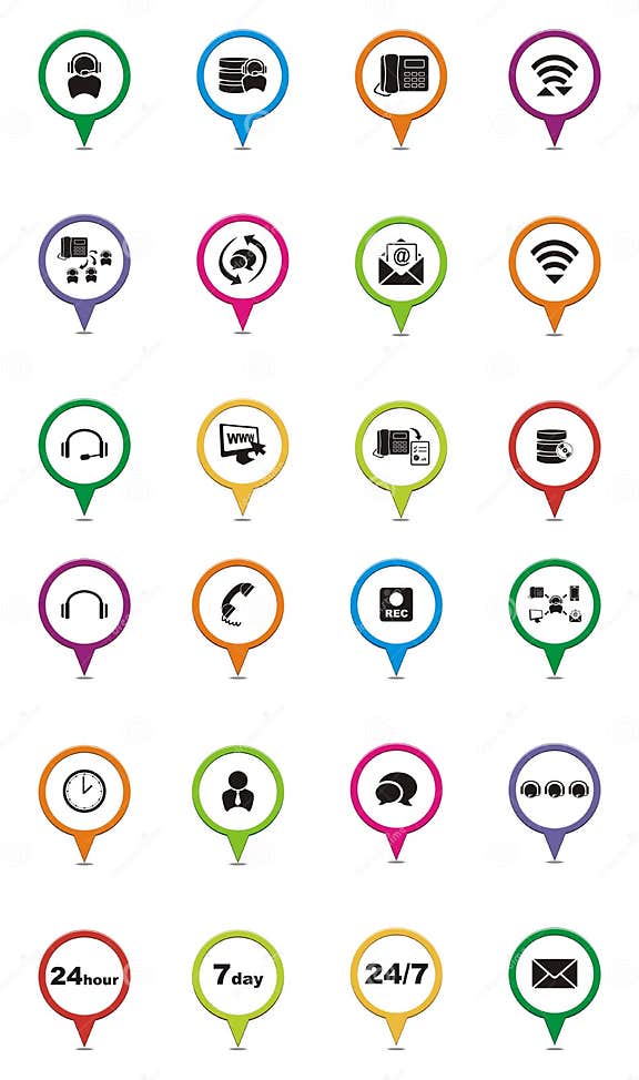 Colorful Call Center Pointers Stock Illustration - Illustration of ...