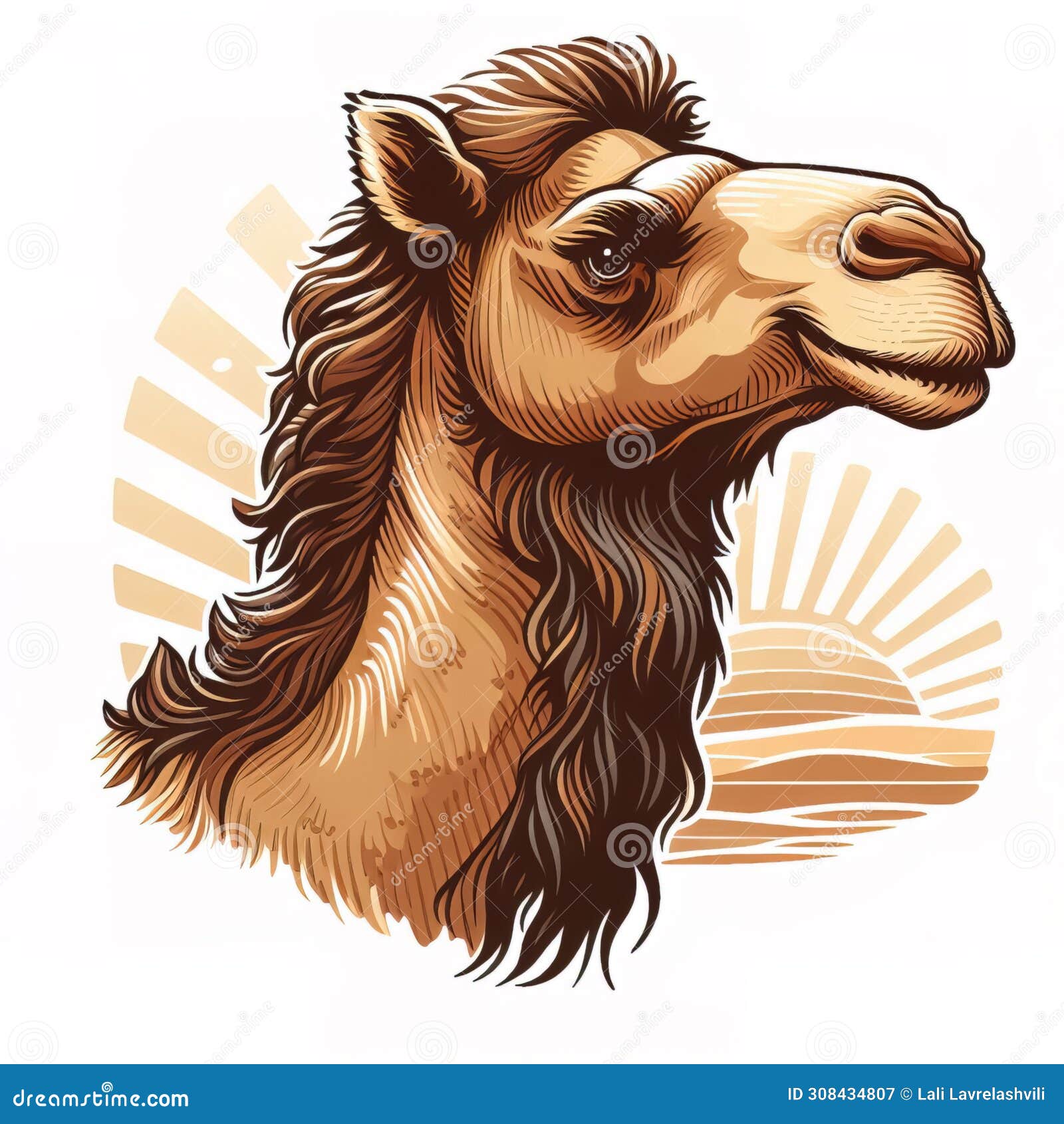 Camel Head Logo. Illustration on White Background Stock Illustration ...
