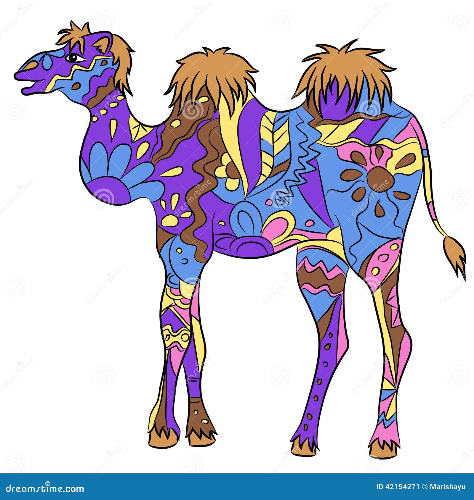 Colorful Pop Art Camel Painting On Vibrant Background Royalty-Free ...