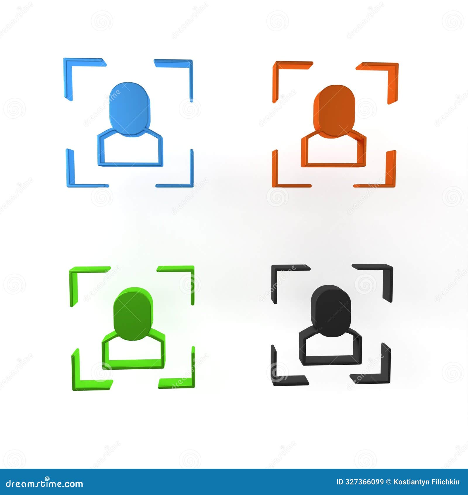 Colorful Camera Focus Frame Line Icon Isolated on White Background ...